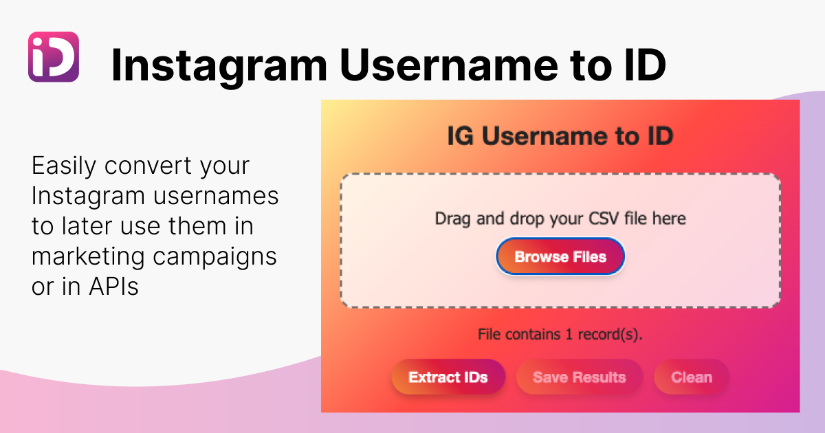 Instagram Username to ID Converter | Free Chrome Extension